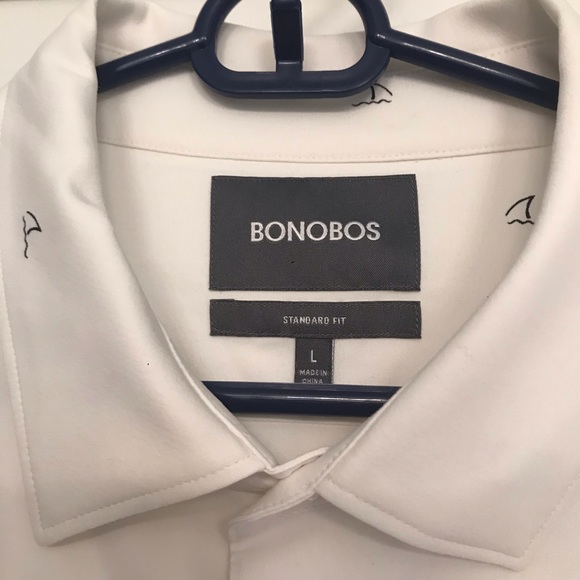 Bonobos | Shirts | Mens Bonobos White Shirt With Black Shark Fins Size ...